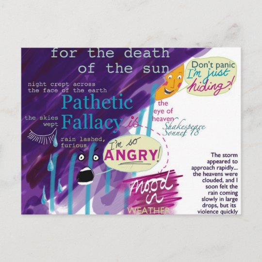 Pathetic Fallacy Literature Postcard KS2 KS3 | Zazzle.co.uk