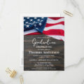 Patriotic American Flag US Military Graduation Invitation Postcard | Zazzle