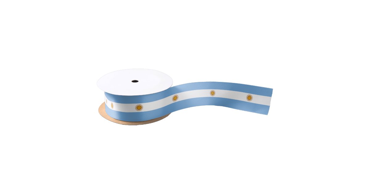 Patriotic Argentinian Flag Satin Ribbon | Zazzle