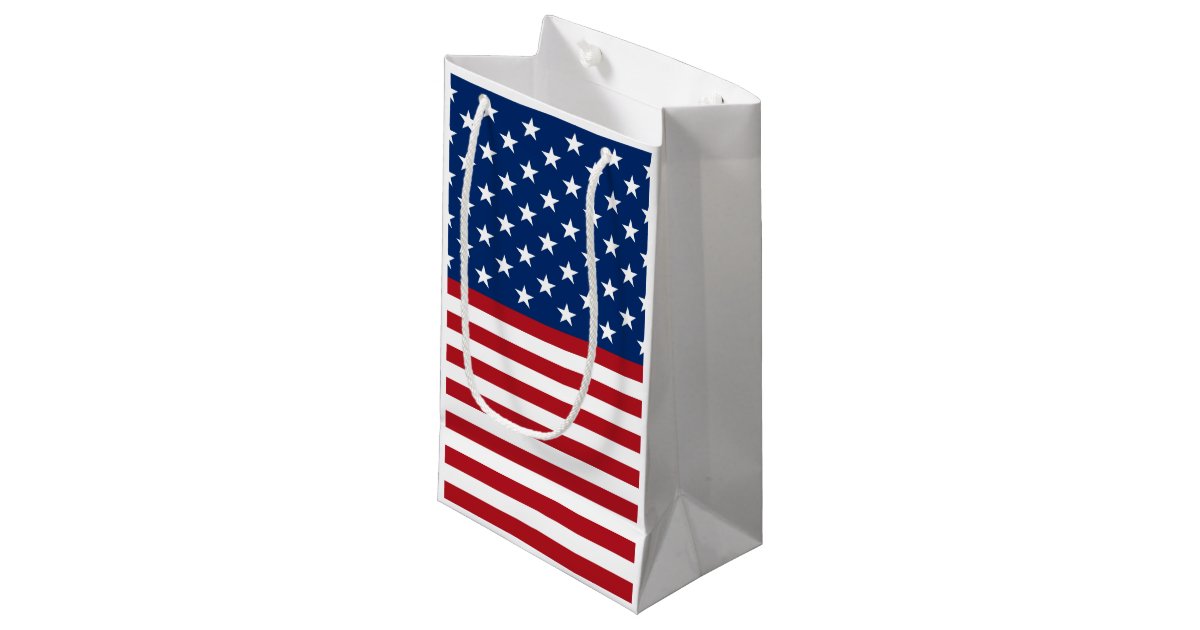 Patriotic Flag pattern small gift bag | Zazzle