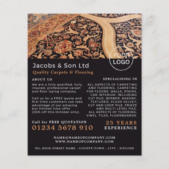 Patterned Carpet, Carpet Layer, Fitter Advertising Flyer | Zazzle.co.uk
