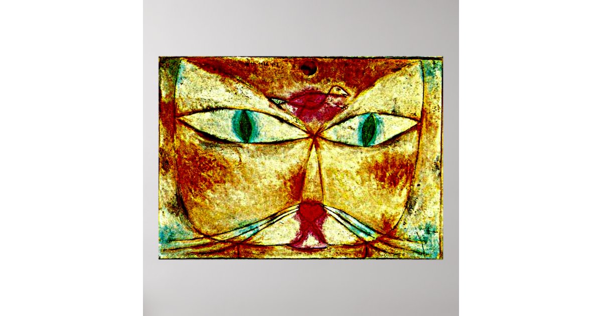 Paul Klee art: Cat and Bird painting by Klee Poster | Zazzle