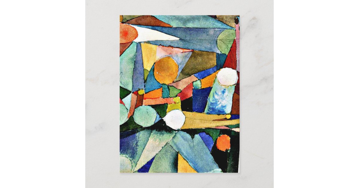 Paul Klee art: Colour-Shapes Postcard | Zazzle