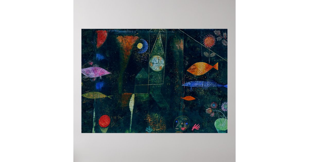Paul Klee Fish Magic Abstract Painting Graphic Art Poster | Zazzle