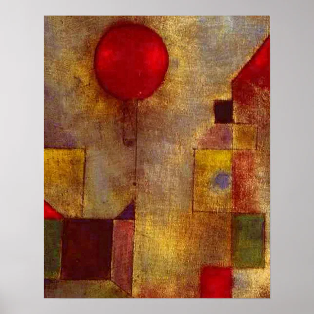 Paul Klee Red Balloon Abstract Colorful Art Poster | Zazzle