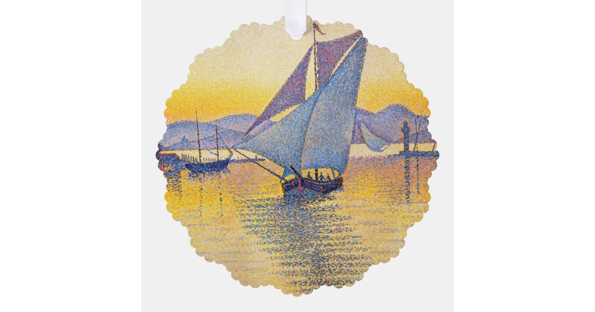 Paul Signac - The Port at Sunset, Opus 236 Tree Decoration Card | Zazzle