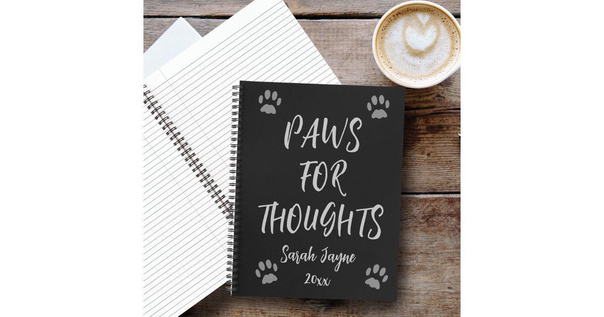 Paws for Thoughts Paw Print Journal Notebook | Zazzle