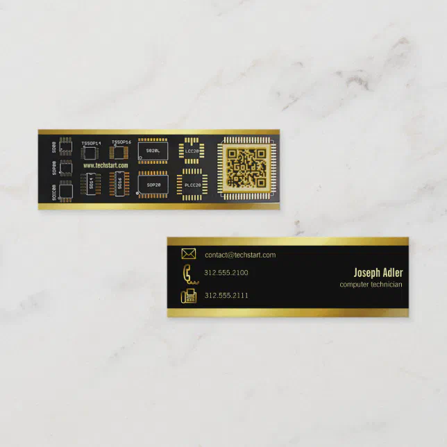 pcb ruler technical qr business card | Zazzle