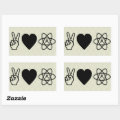 Peace Love Atheism Rectangular Sticker | Zazzle