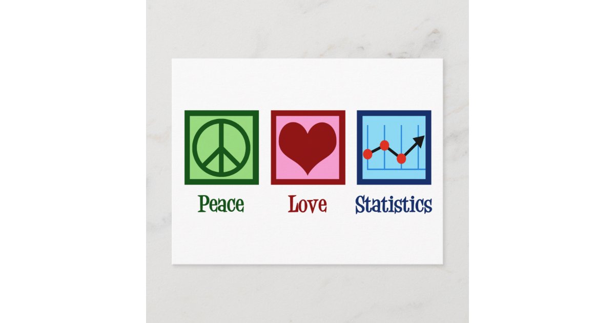 Peace Love Statistics Postcard | Zazzle