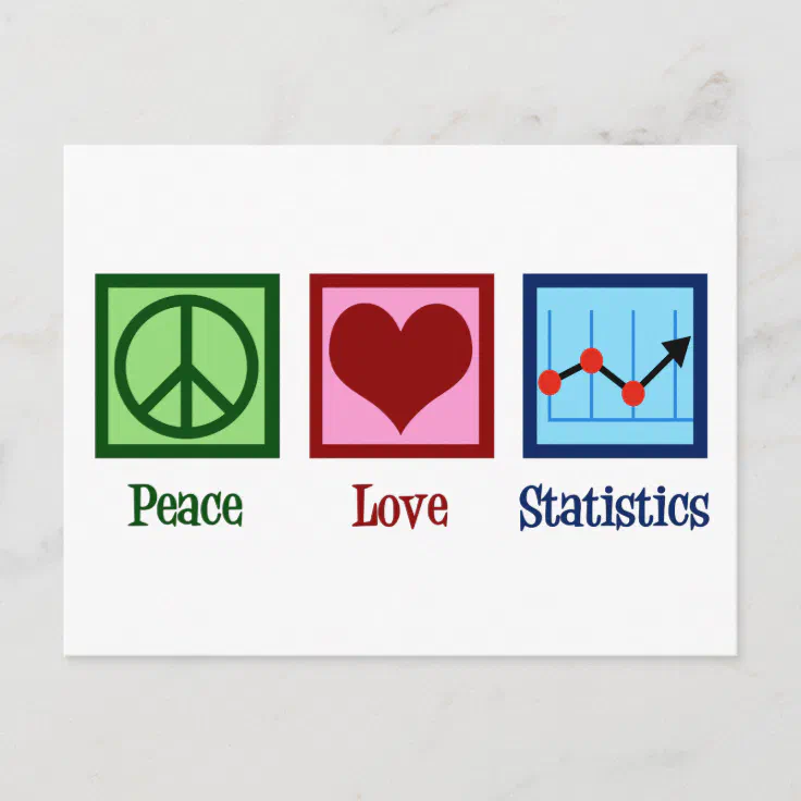 Peace Love Statistics Postcard | Zazzle
