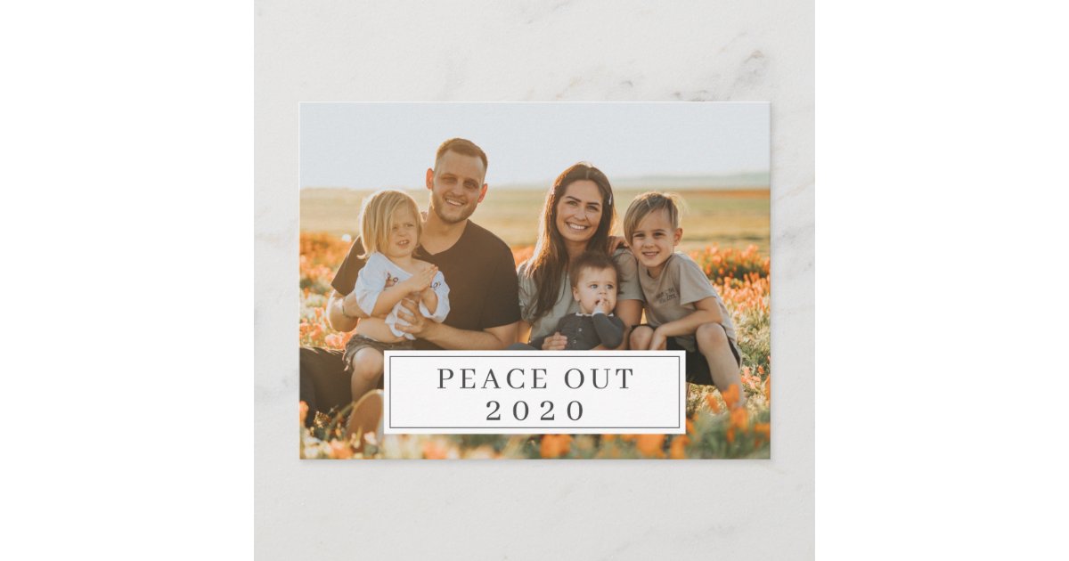 Peace Out 2020 Funny COVID New Years Holiday Postcard | Zazzle