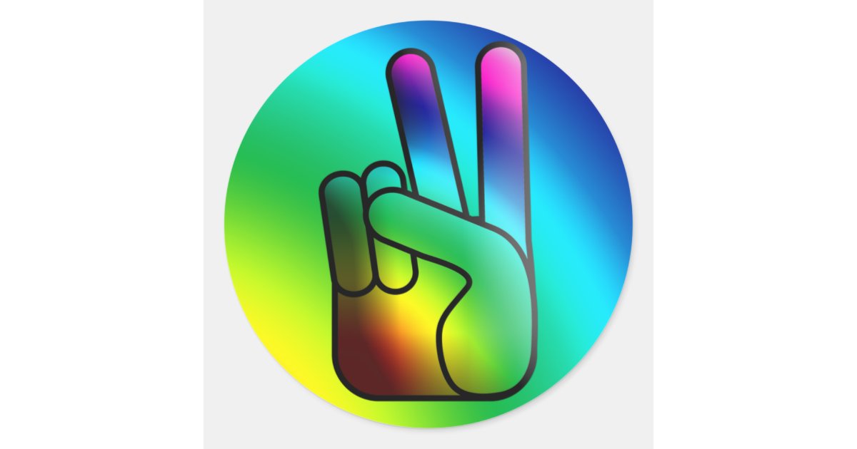 Peace Out Hand Sign Hippie Sticker | Zazzle