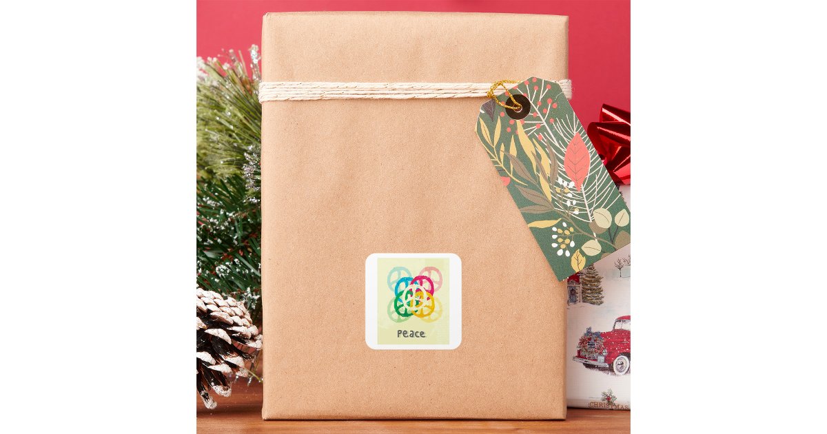 Peace Sign Square Sticker | Zazzle