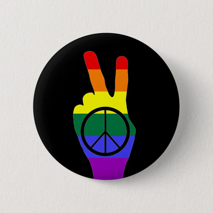 Peace Signs Lgbt Pride 6 Cm Round Badge Uk