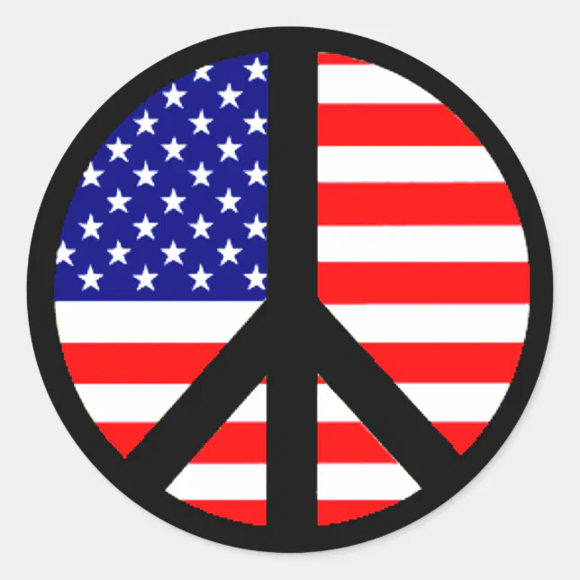 Peace Symbol Flag Classic Round Sticker | Zazzle