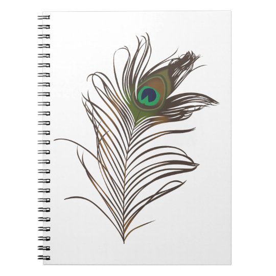 Peacock Feather Notebook | Zazzle.co.uk