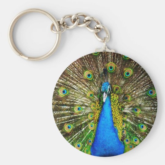 Peacock Keychain | Zazzle.co.uk