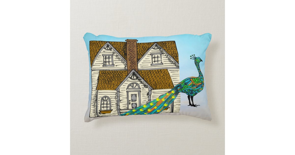 Peacock Pop Decorative Cushion | Zazzle