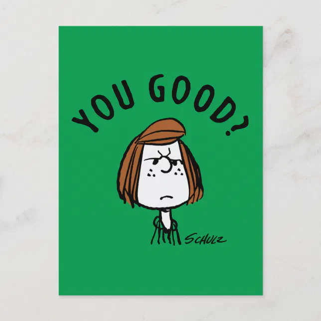 Peanuts | Peppermint Patty You Good? Postcard | Zazzle