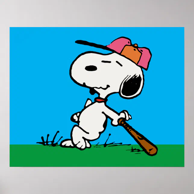 Peanuts | Snoopy at Bat Poster | Zazzle