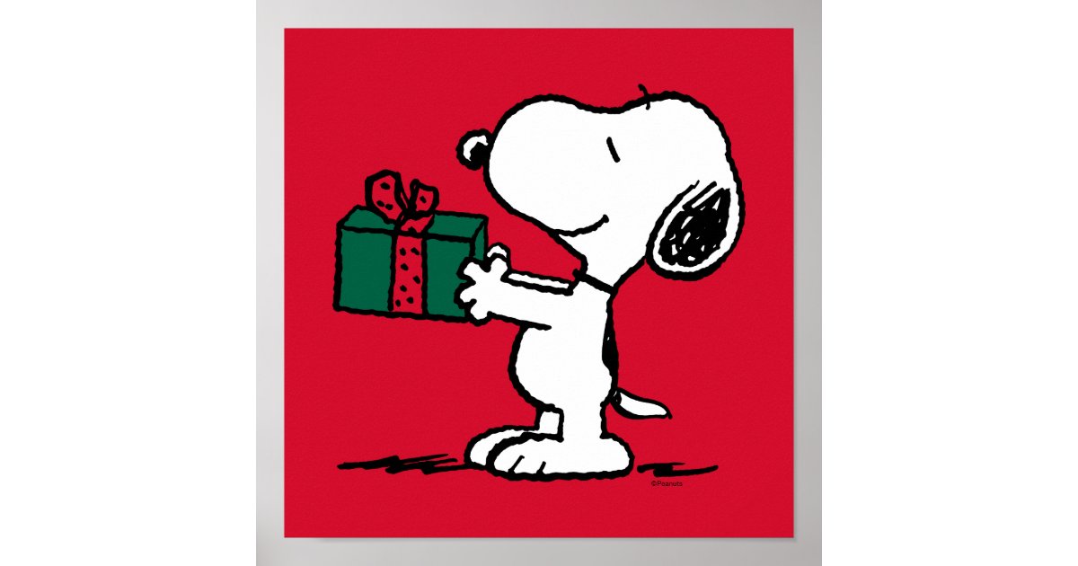Peanuts | Snoopy Christmas Gift Giver Poster | Zazzle