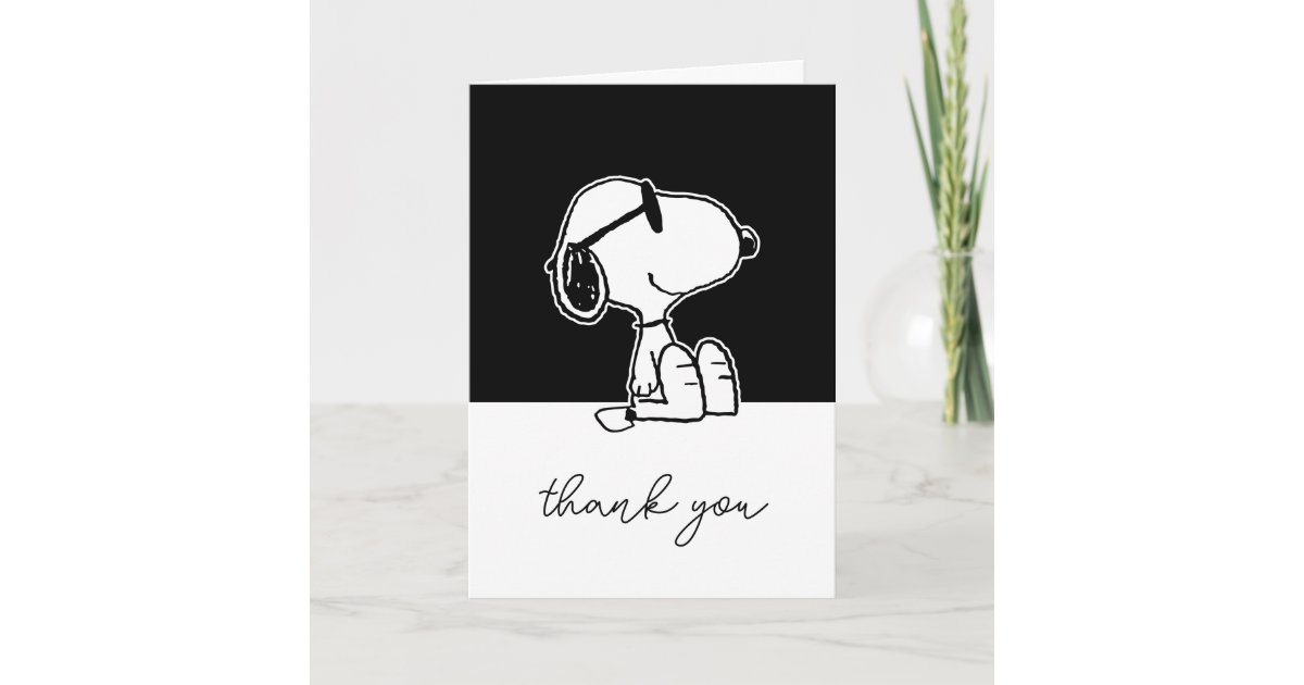 Peanuts | Snoopy Heart Sunglasses Thank You Card | Zazzle