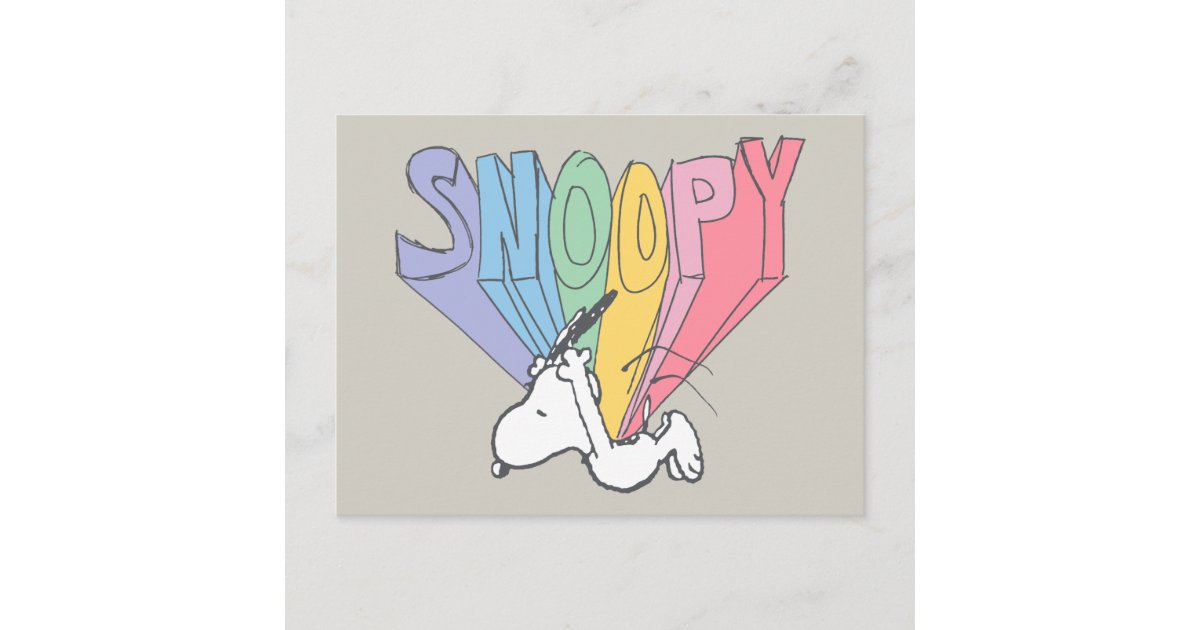 Peanuts | Snoopy Pastels in Flight Postcard | Zazzle