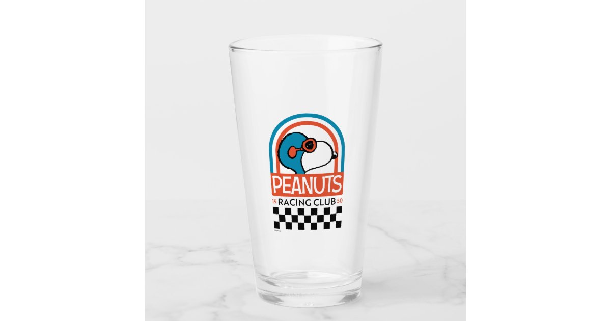 Peanuts | Snoopy Racing Club Glass | Zazzle