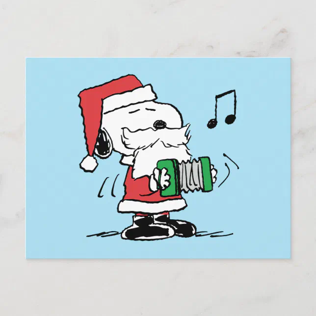 Peanuts | Snoopy Santa Claus Accordian Postcard | Zazzle
