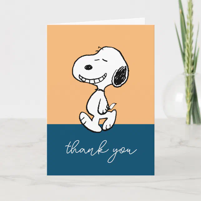 Peanuts | Snoopy Smile Thank You Card | Zazzle