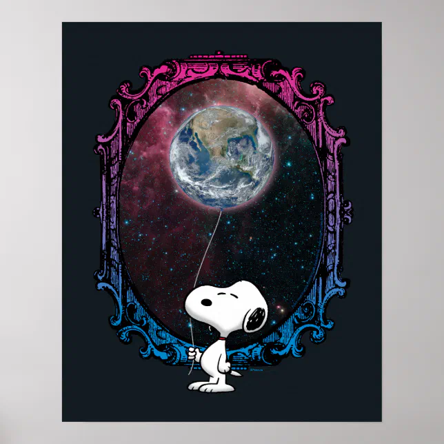 Peanuts | Snoopy Spaced Out Balloon Poster | Zazzle