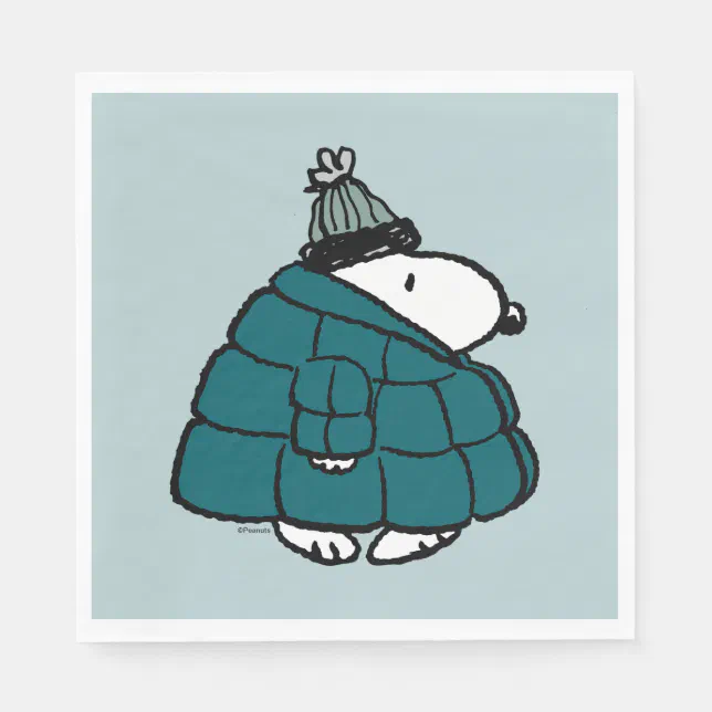Peanuts | Snoopy Winter Puffer Jacket Napkin | Zazzle