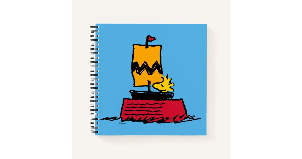 Peanuts | Woodstock Snoopy Dish Sail Boat Notebook | Zazzle