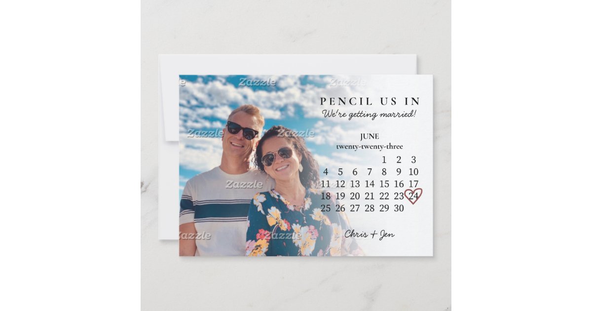 Pencil Us In Save the Date June 2023 Calendar Invi Invitation | Zazzle