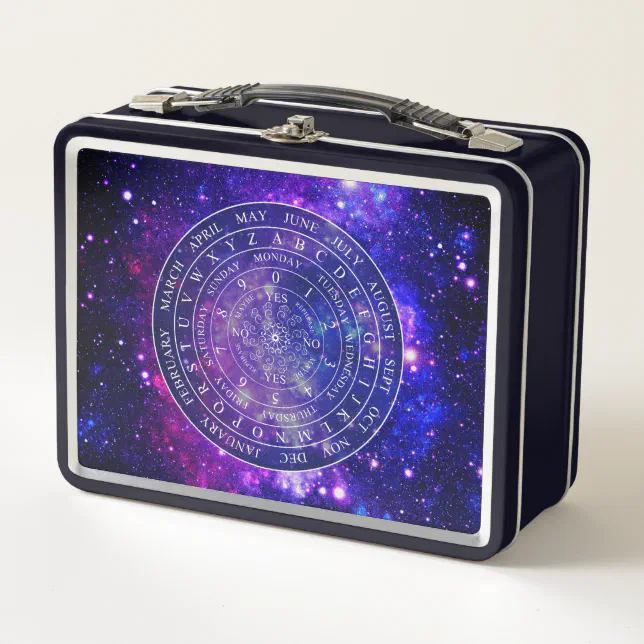 Pendulum Board Chart Divination Game Purple Space Metal Lunch Box | Zazzle