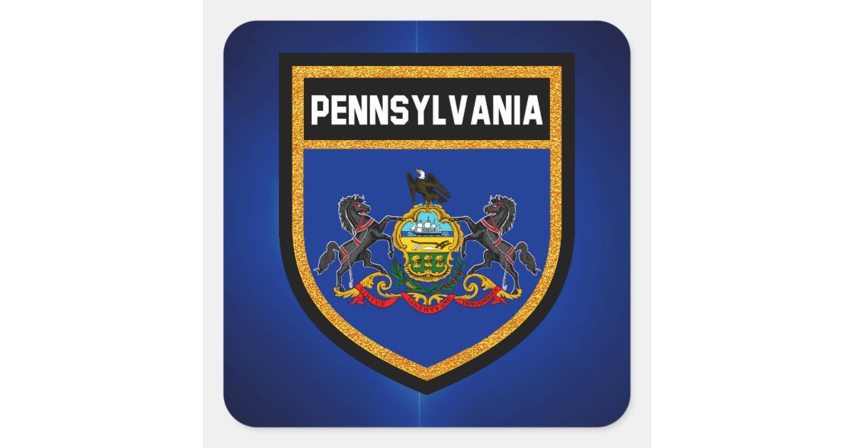 Pennsylvania Flag Square Sticker | Zazzle