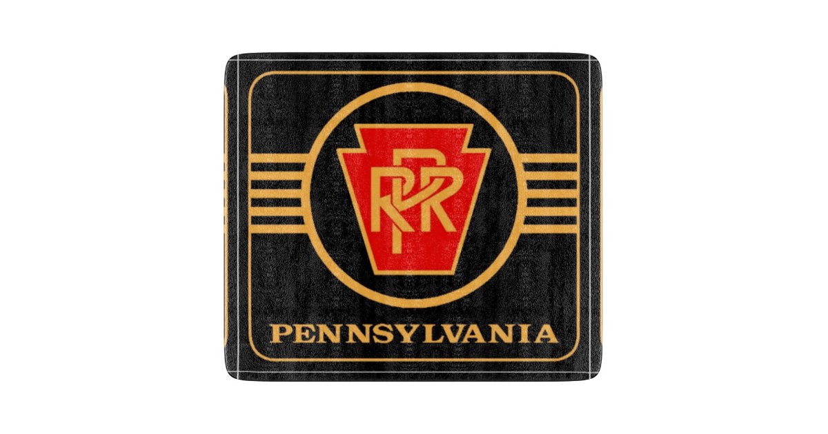 Pennsylvania Railroad Logo, Black & Gold Cutting Board | Zazzle
