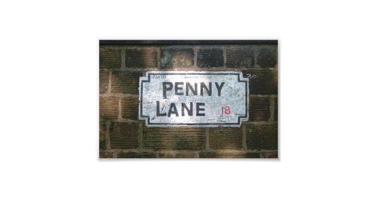 Penny Lane Street Sign, Liverpool UK Photo Print | Zazzle