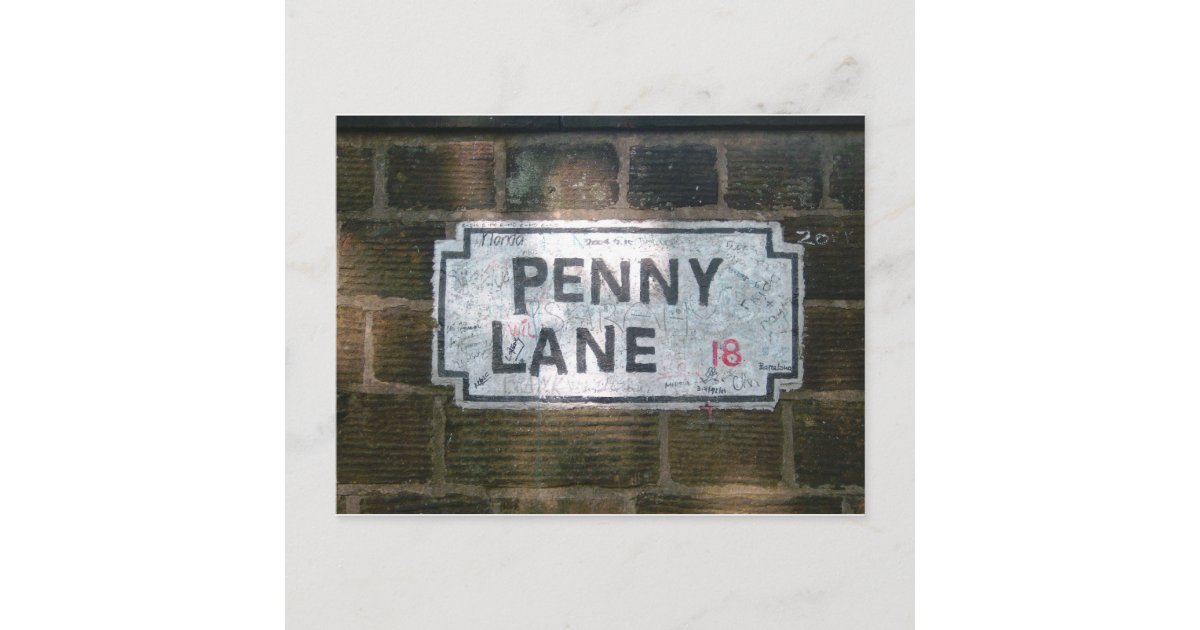 Penny Lane Street Sign Postcard | Zazzle