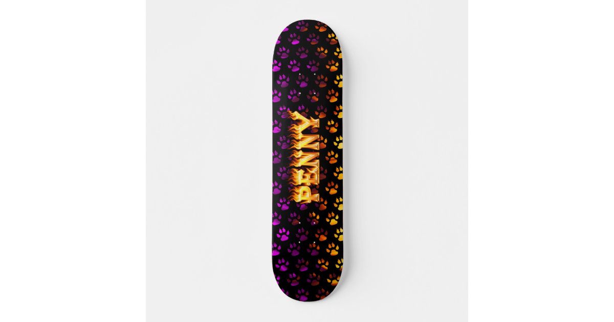 Penny skateboard fire and flames design. | Zazzle