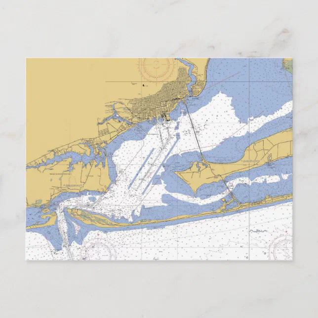 Pensacola, Florida Nautical Harbour Chart Postcard | Zazzle