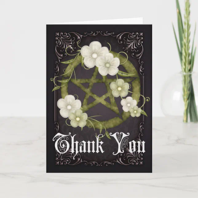 Pentagram 1 Wicca Thank You Greeting Card | Zazzle