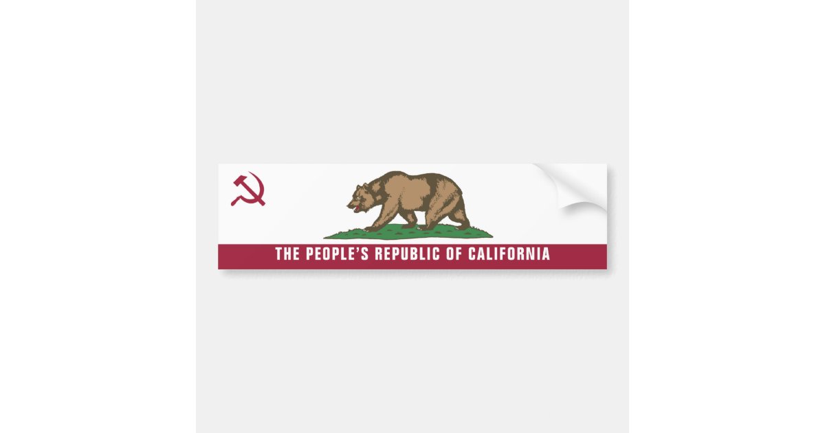 People's Republic Of California Bumper Sticker | Zazzle