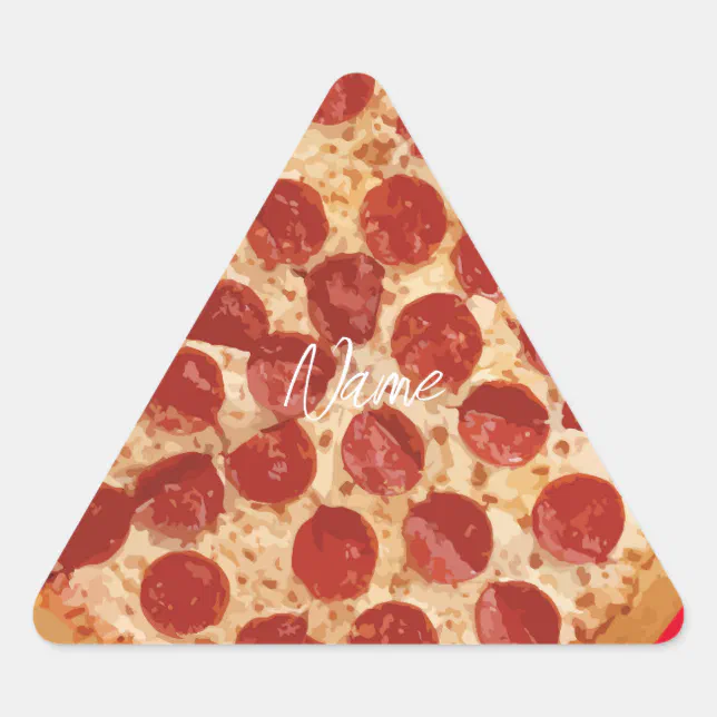 Pepperoni Pizza Thunder_Cove Triangle Sticker | Zazzle