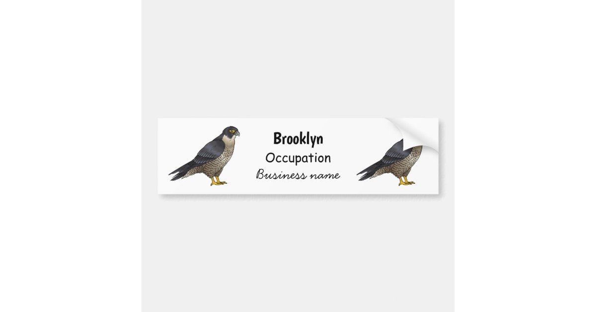 Peregrine falcon bird cartoon illustration bumper sticker | Zazzle