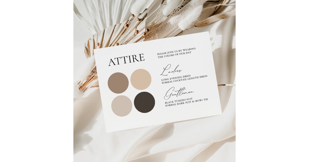 Perfect Pale Wedding Colour Palette Card | Zazzle