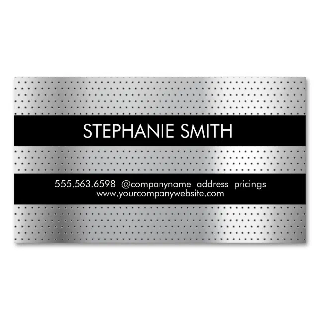 Perforated Metal Pattern Magnetic Business Card | Zazzle