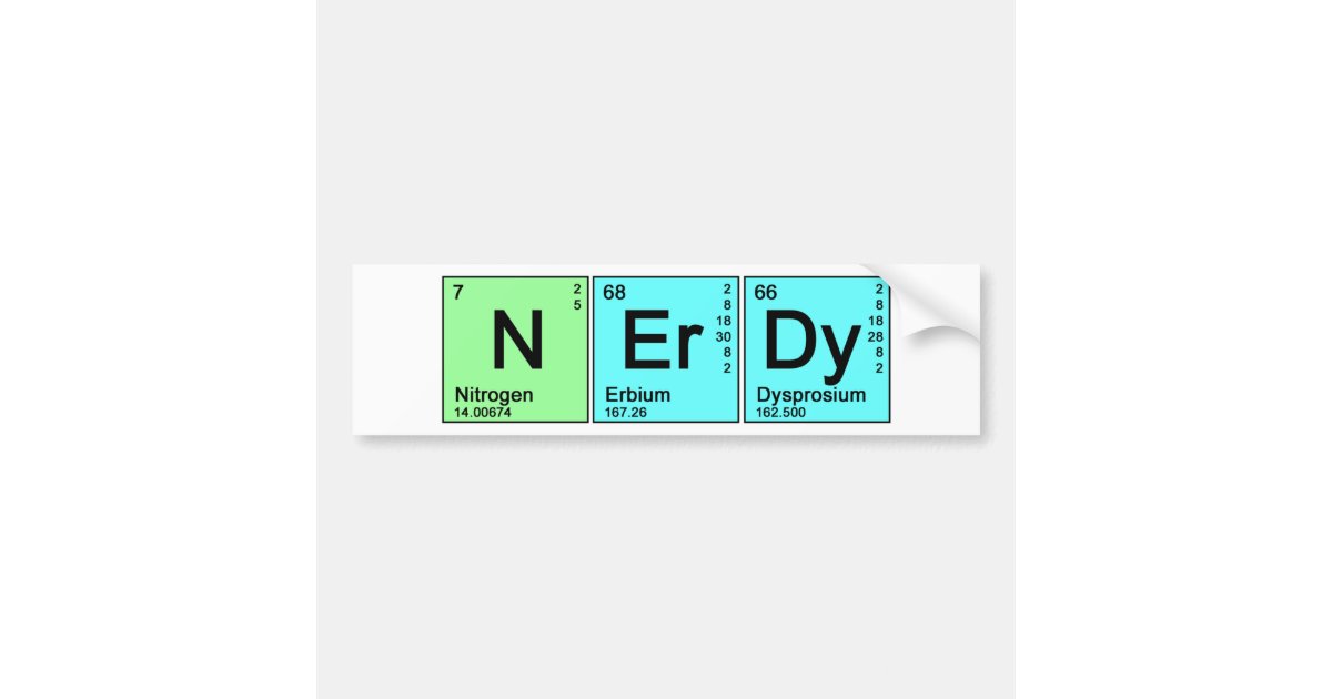 Periodic Nerd Bumper Sticker | Zazzle