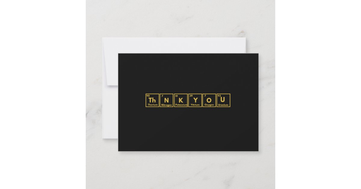 Periodic table Thank you card | Zazzle